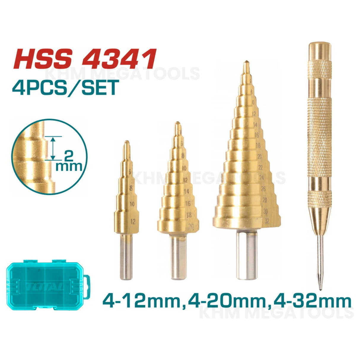 Total TACSD2041 4pcs Step Drill Bit Set | ToolsSavvy.ph